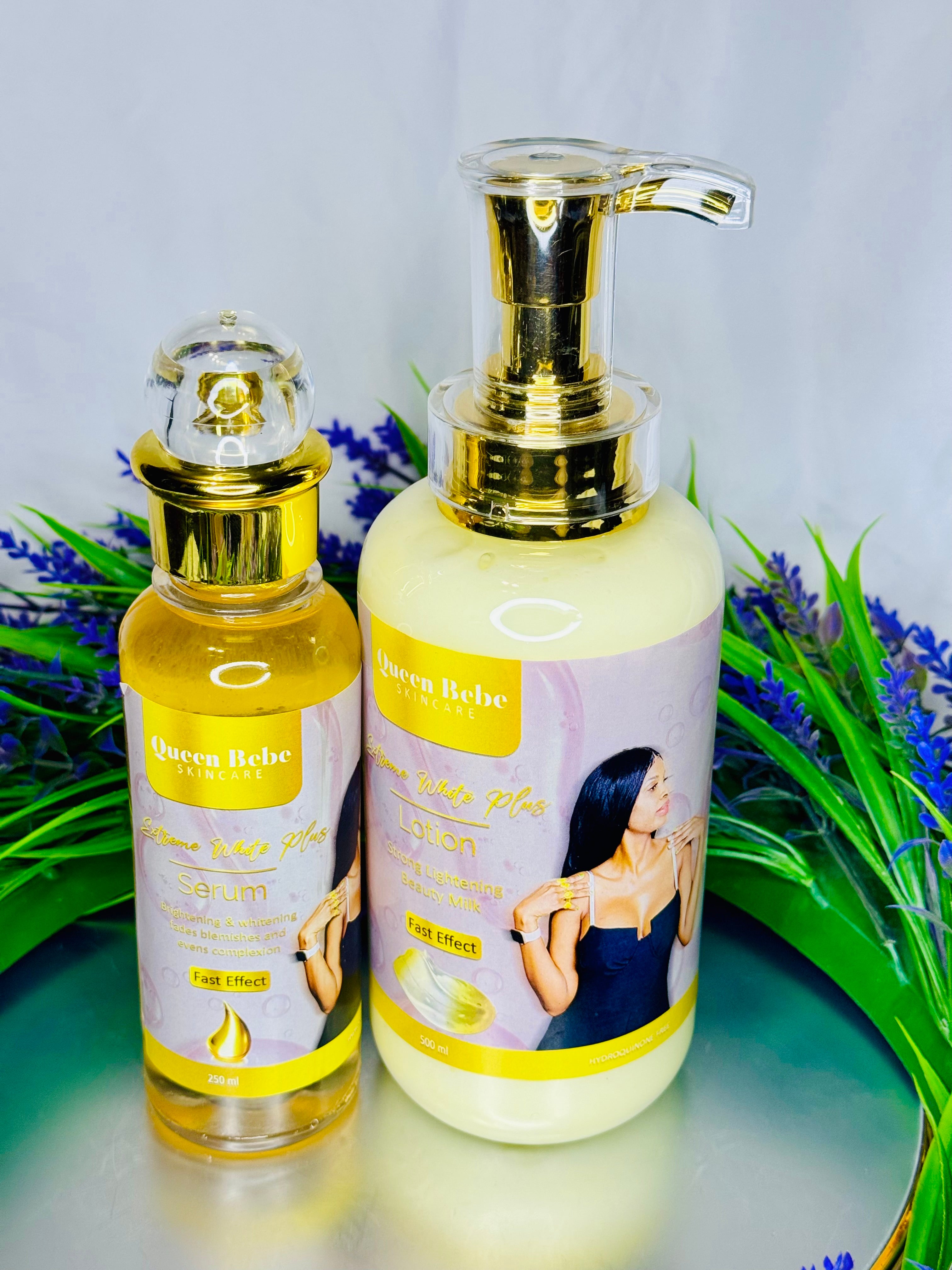 Extreme White Plus, 1Lotion, 1 Serum – Queen Bebe Skincare